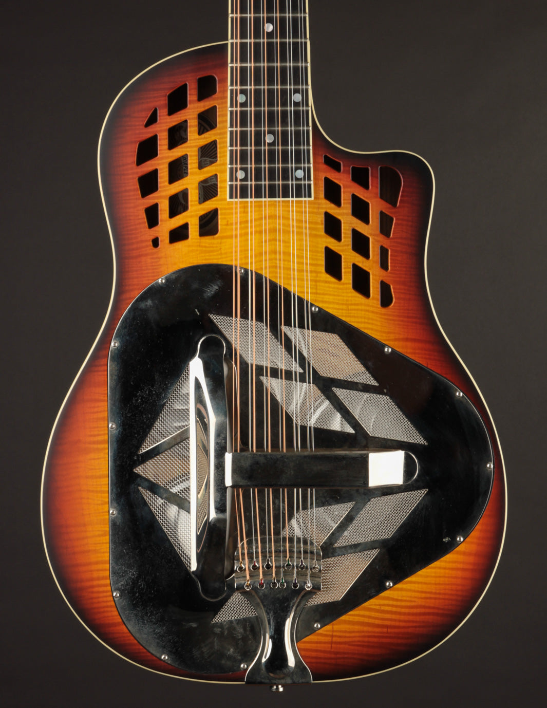 National M1 Tricone Maple Sunburst 12-String Cutaway w/Highlander Pick – The Music Emporium
